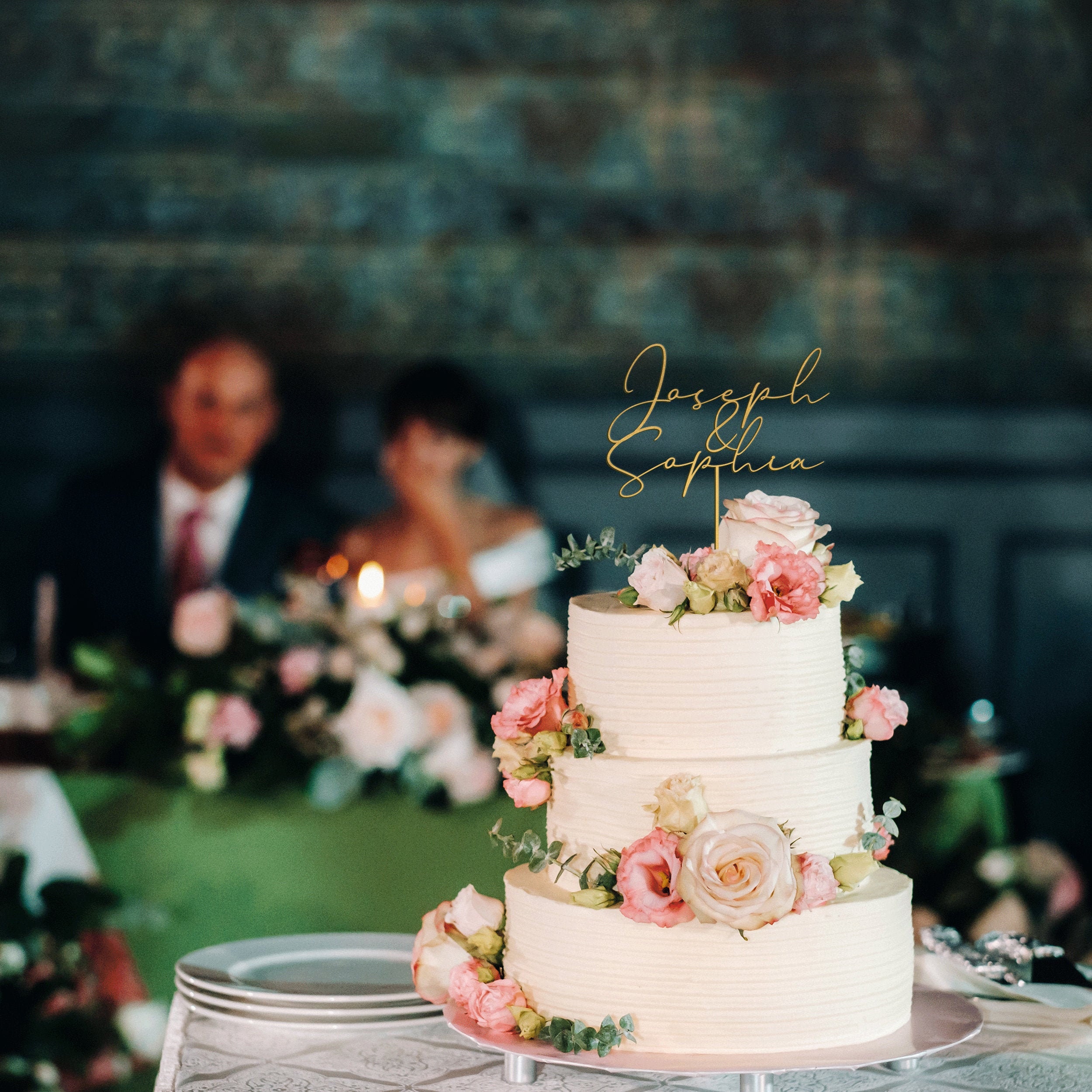 Cake Toppers Personalized, Rustic Cake Topper