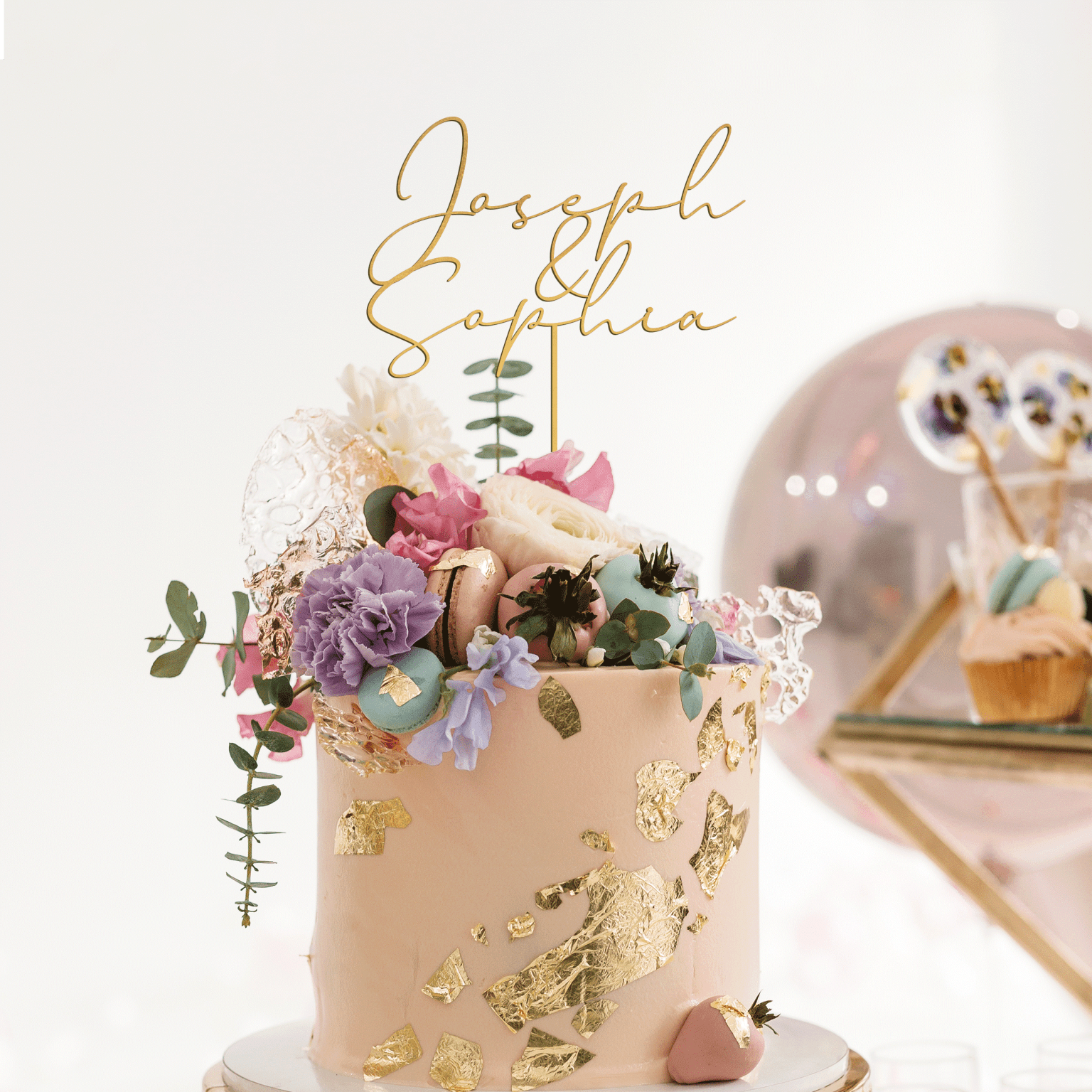 Cake Toppers Personalized, Rustic Cake Topper